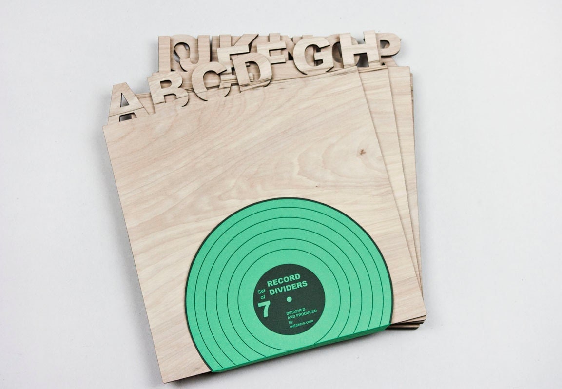 Vinyl record dividers. Vertical. Set of 7.