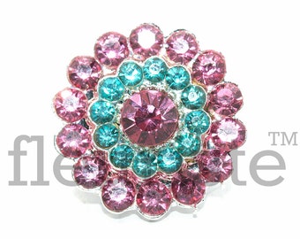 Rhinestone Button Flat back Rhinestone Pearl Button Flower