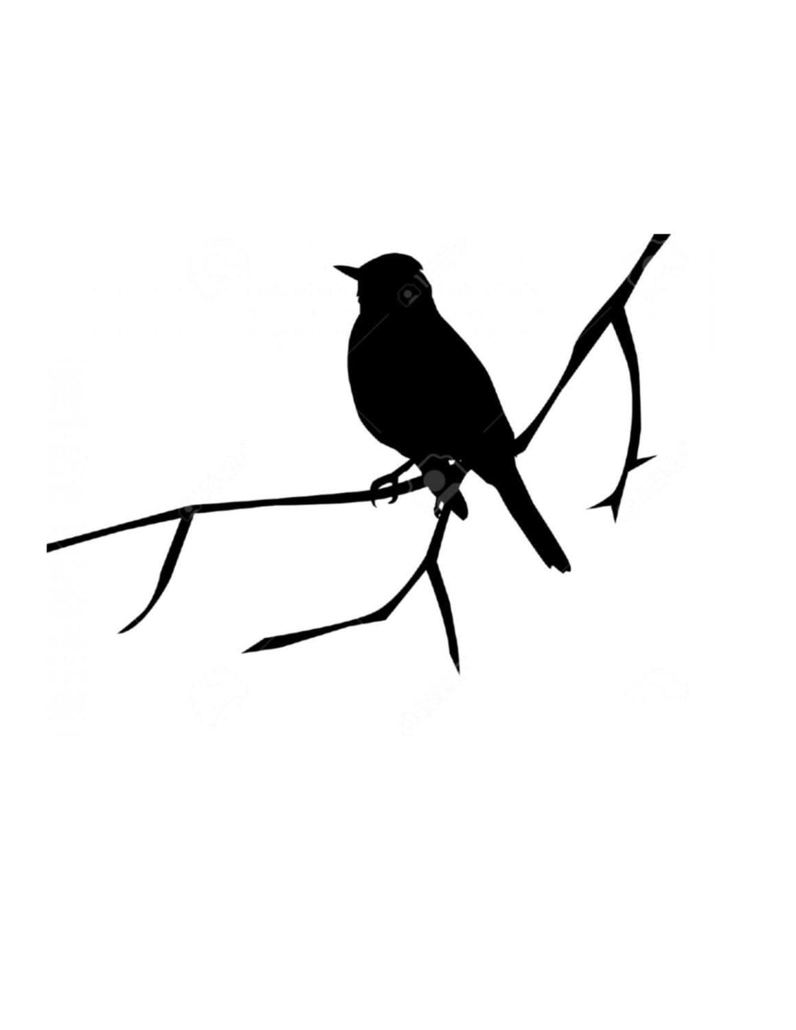 Bird on Branch Stencil Made from 4 Ply Mat Board