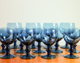 Blue glass goblet | Etsy