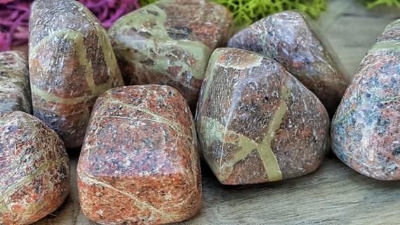 Unakite Crystal Tumbled Stone Pocket Palm Stone 153