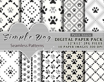 Items similar to dog digital paper with paw print pattern, digi scrap ...