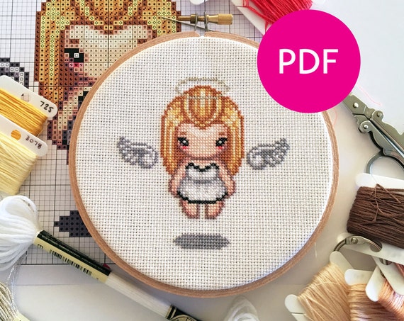 Angel counted cross-stitch pattern