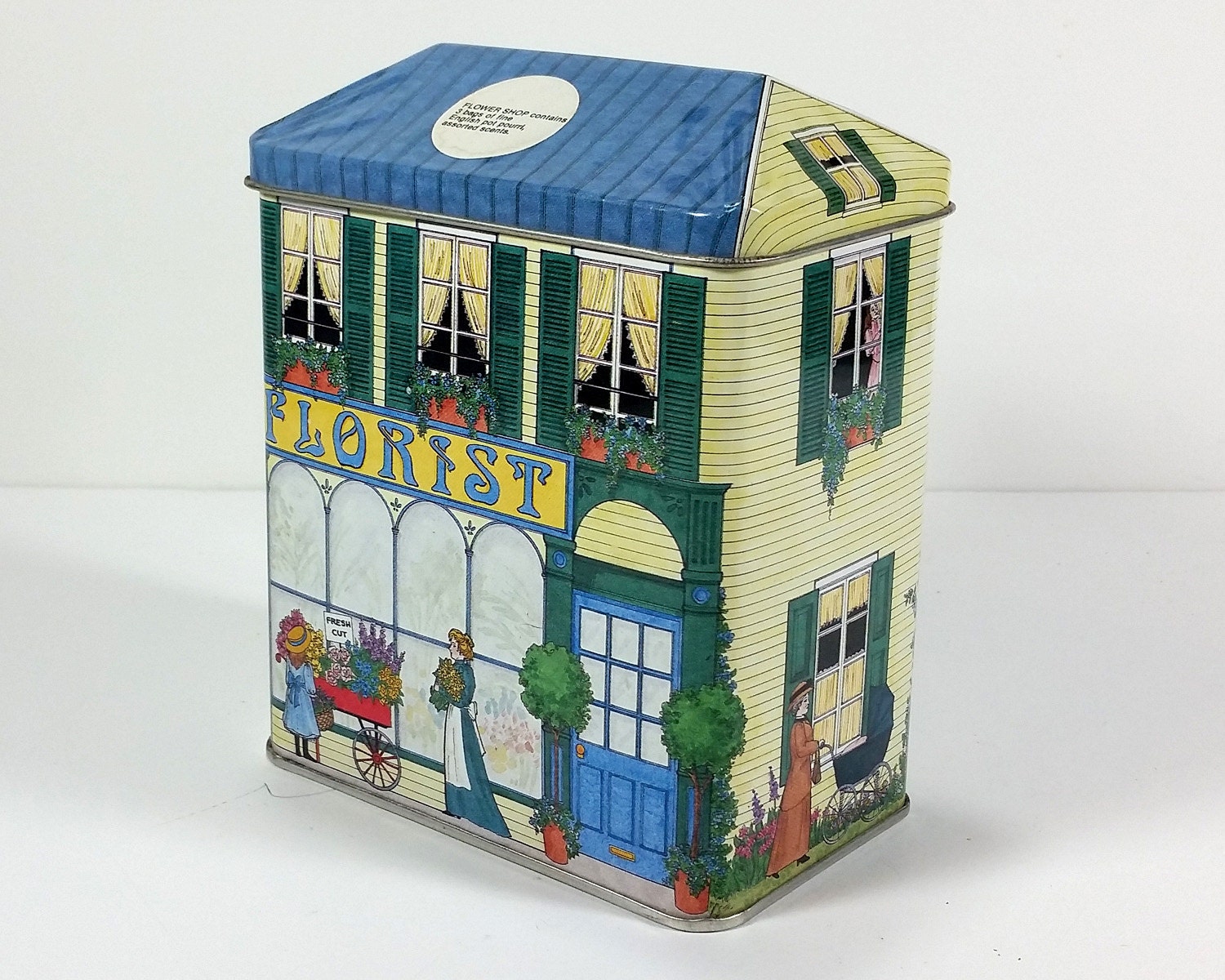 Vintage Tin Building Box, “Florist” Shop, Tinsmith’s Craft, Made in ...