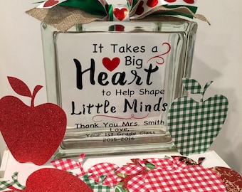 Teacher glass block | Etsy