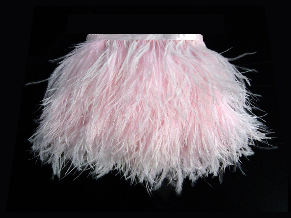 Pink Ostrich Fringe 1 Yard BABY PINK Ostrich Fringe Trim