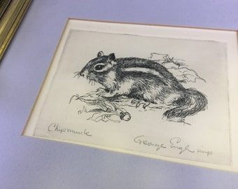 Chipmunk art | Etsy
