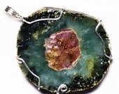 Raw Tourmaline Topaz Kunzite Crystal Pendant by AngryTurtle