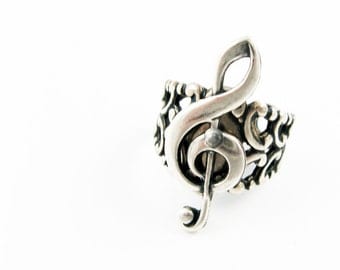 Unique music note ring related items | Etsy