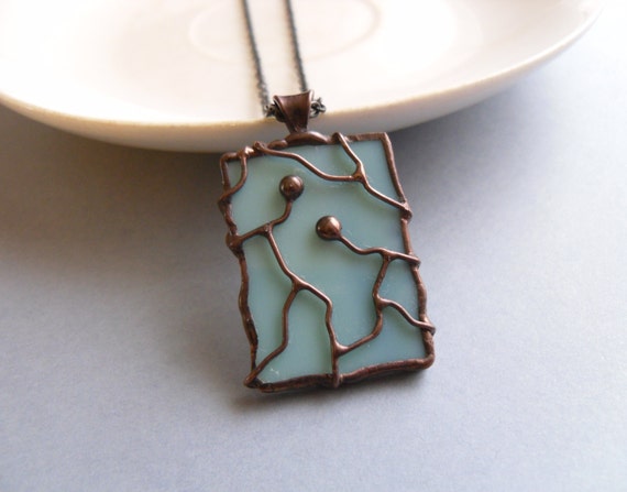 Stained Glass Jewelry Wire Necklace Contemporary Jewelry