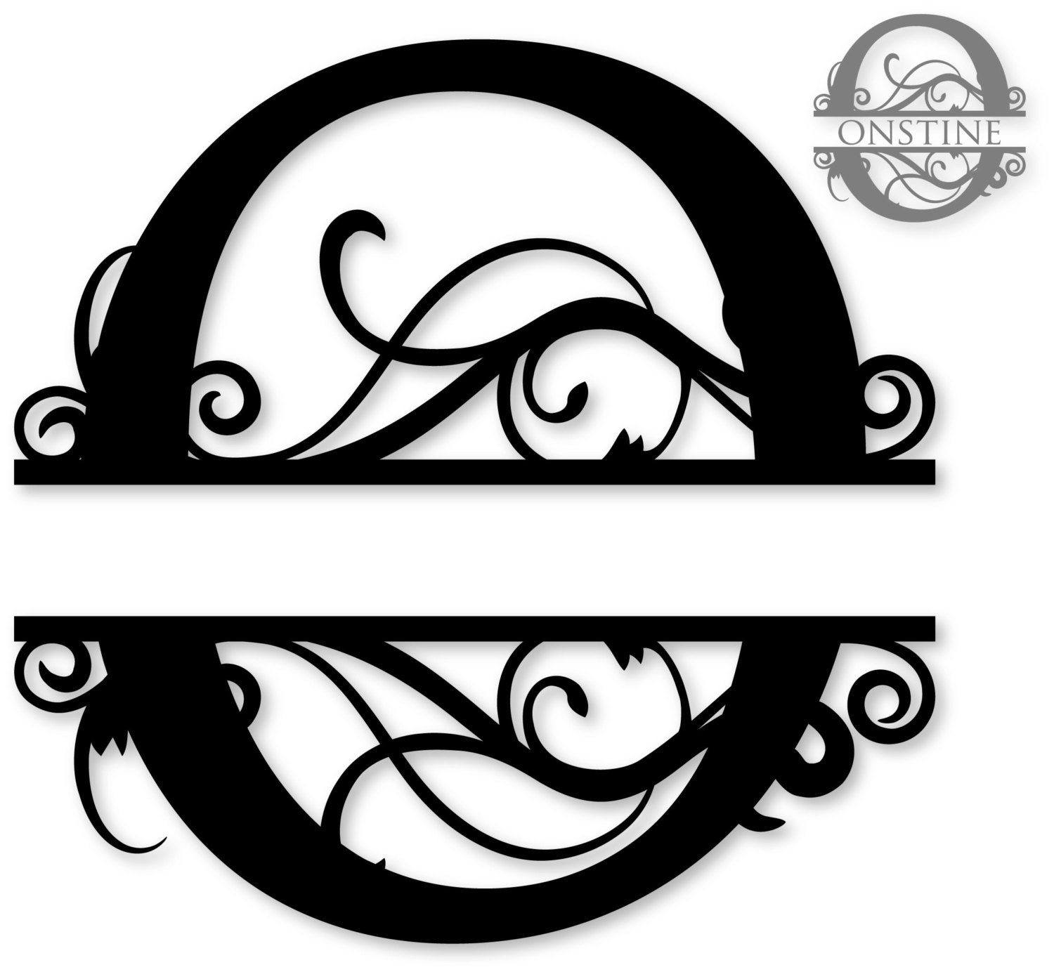 Flourished Split Monogram O