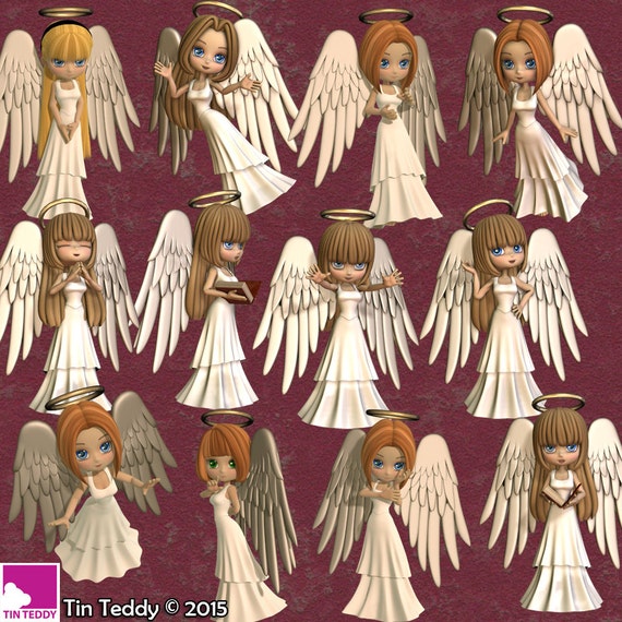 Cute Angel Clip Art 12 digital images of a little by TinTeddy