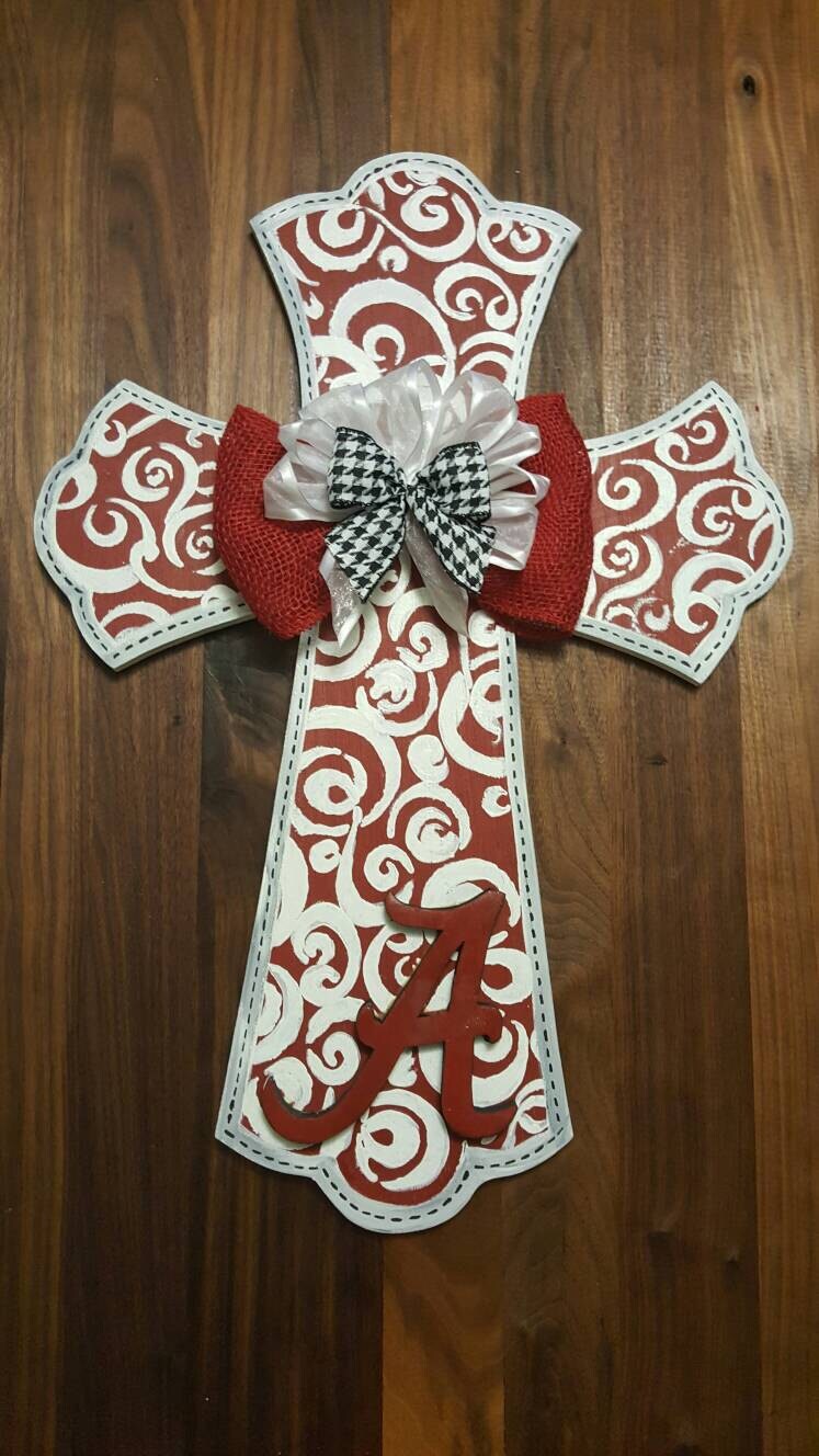 ALABAMA Crimson Tide Cross Door Hanger Roll Tide Bama SEC