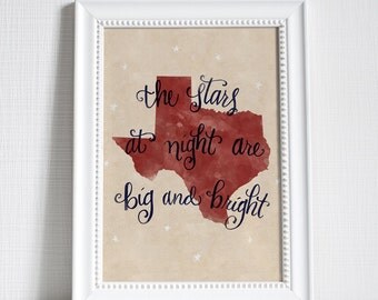 Texas Words PRINTABLE. List of Words that describe Texas on