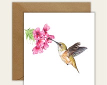 Unique hummingbird cards related items | Etsy