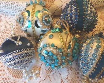 Unique jeweled ornaments related items | Etsy