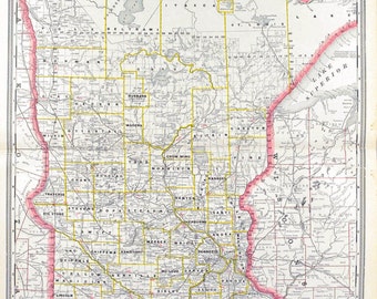 Unique old minnesota map related items | Etsy