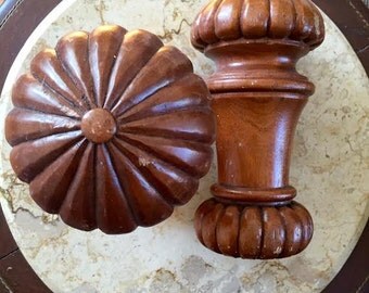 Items similar to Unfinished Wood Finials, Solid wood turned ...