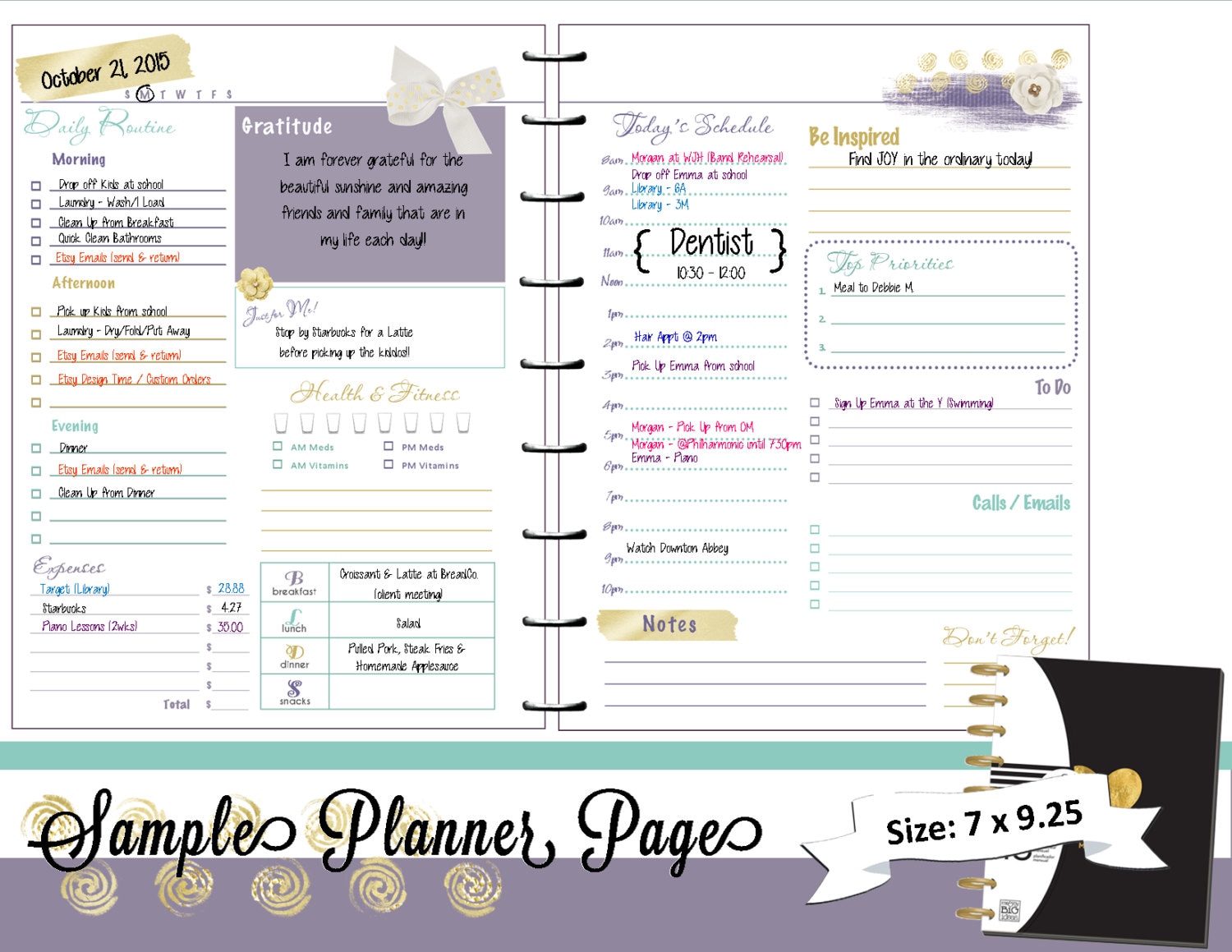 HAPPY PLANNER Daily Planner Refills Printable PDF Classic