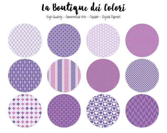 Items similar to Purple and Lilac Circles Clipart, Cute Circle Clip art ...
