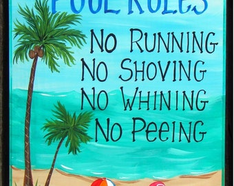 Unique swimming pool signs related items | Etsy