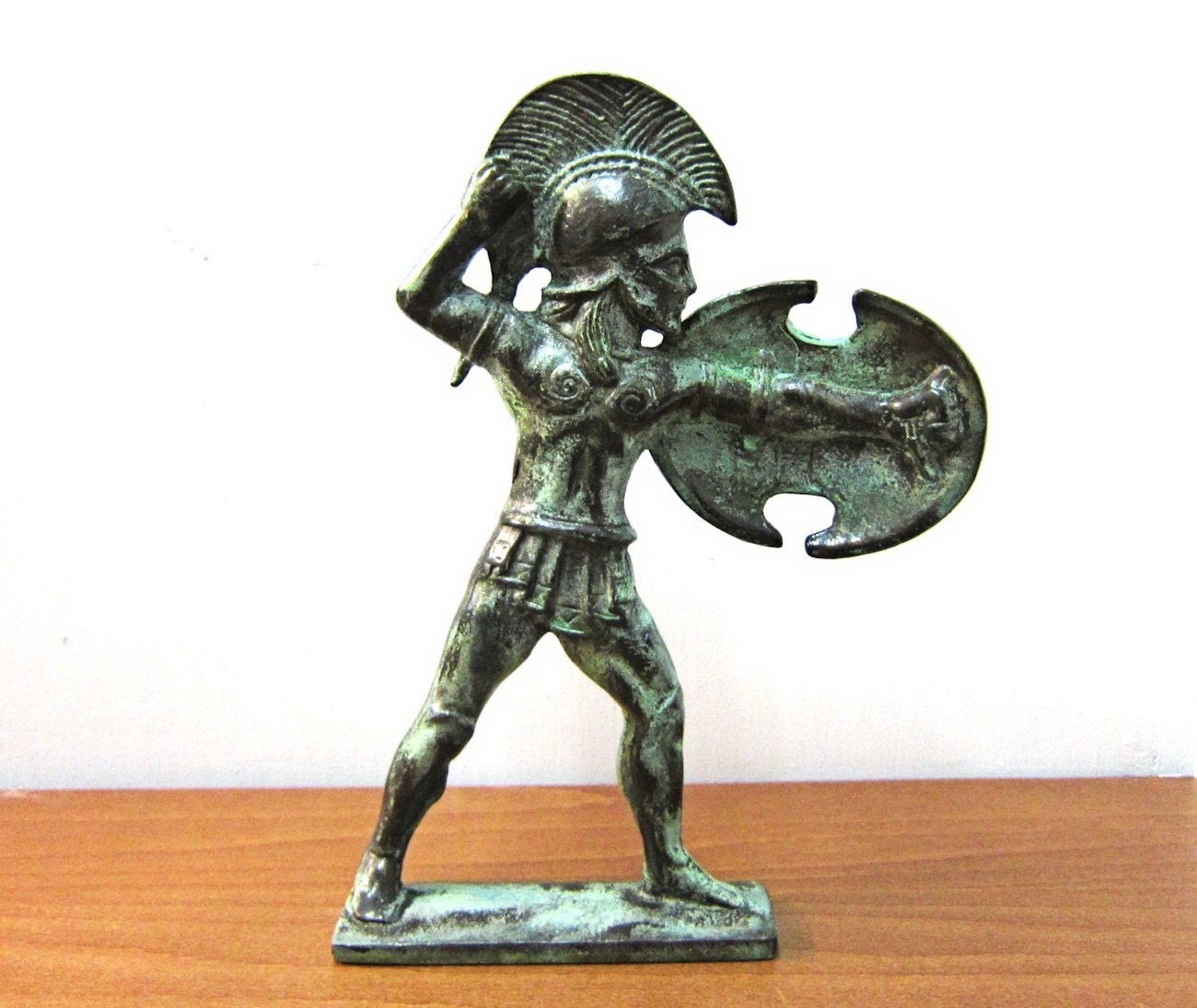 Bronze statue of Greek warrior inspired from by GreekAncientCosmos