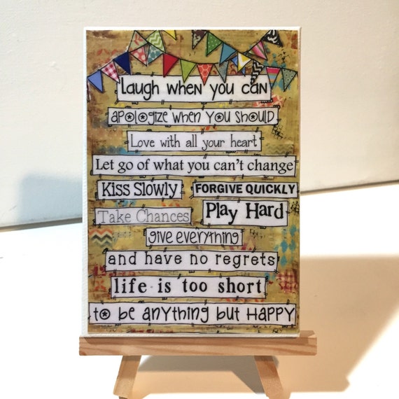 Happy Sign Life Rules Print and Easel Set