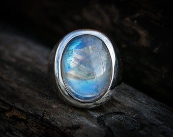 Mens moonstone ring | Etsy