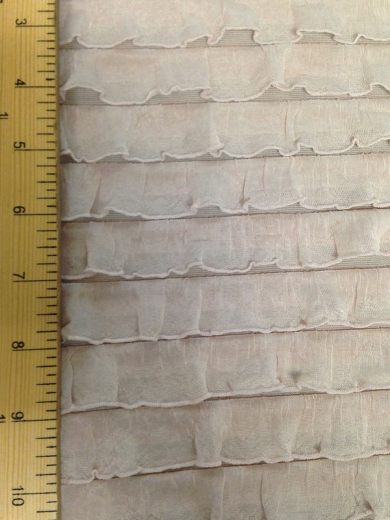 1 Ruffles Semi-Sheer Stretch Polyester Spandex Fabric