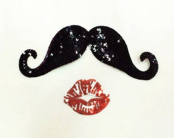 Mustache and kiss | Etsy
