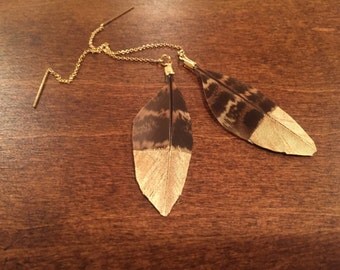 Gold dipped feathers | Etsy