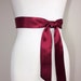 Narrow Burgundy Sash Burgundy Satin Sash Maroon Sash Wine