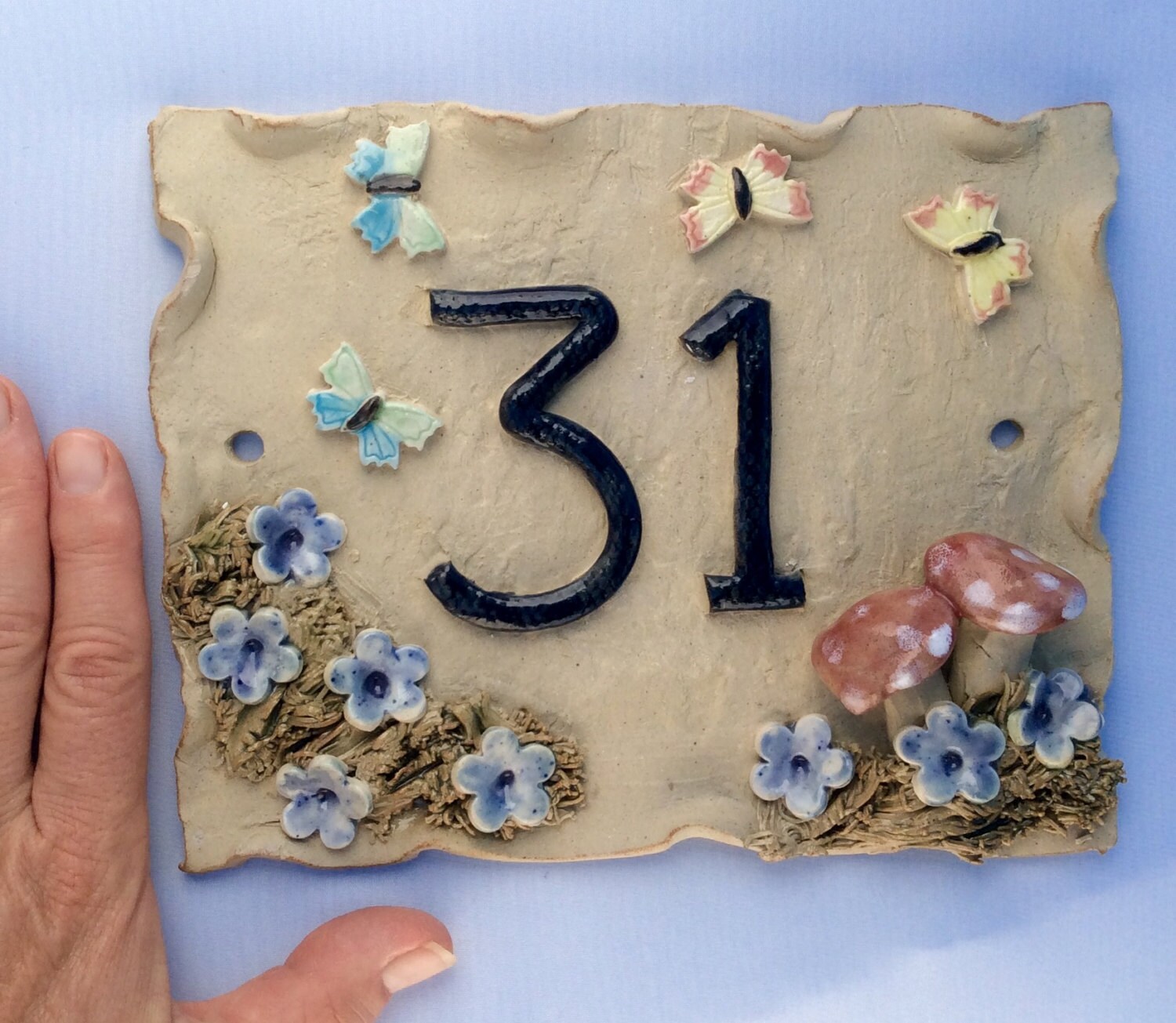 House number plaque ceramic door number address plaque.