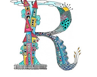 Monogram letter r | Etsy