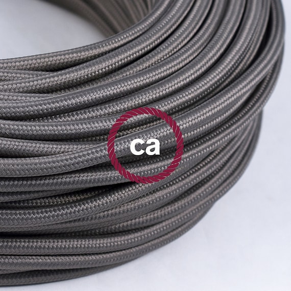 Grey Cloth Covered Wire Vintage Lamp Cord by IronLumberandLight