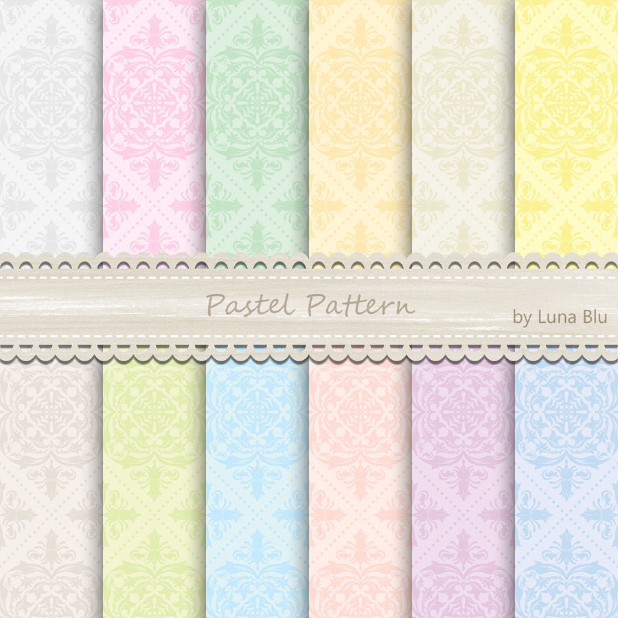 New Item added to my shop:Pastel Digital Paper: “Pastel Patterns” soft ...