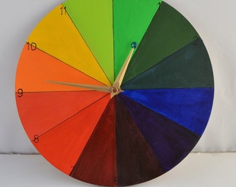 Rainbow wall clock | Etsy