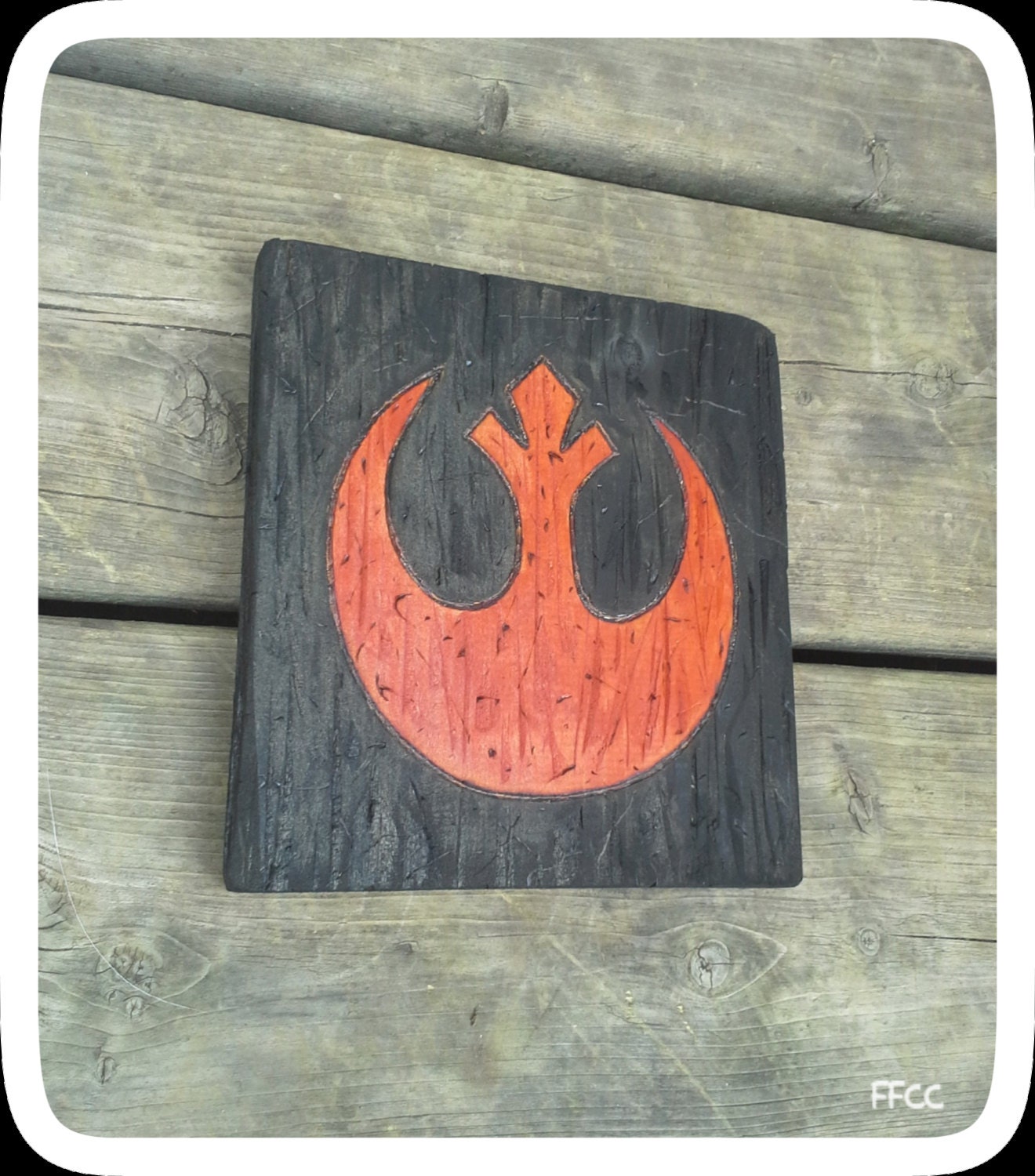 Woodburned Star Wars Sigil Plaque Rebel by fabledforestcrafts