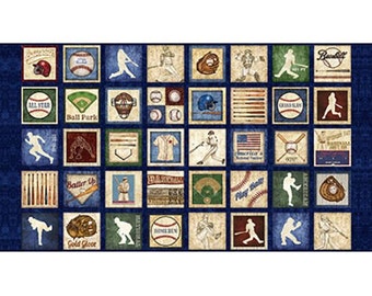 Baseball quilt panel | Etsy