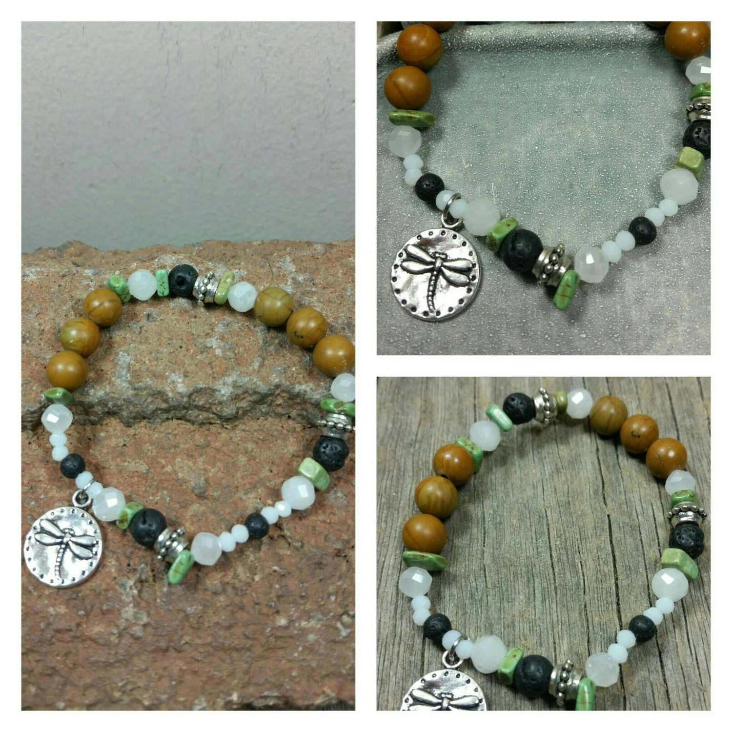 Wooden African Jasper Essential-Oil Lava Stone Diffusing