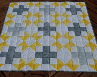 Yellow star quilt | Etsy