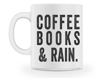 Coffee books rain | Etsy