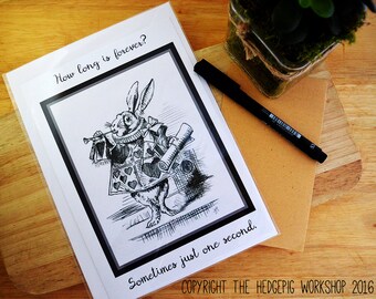 White rabbit quote | Etsy