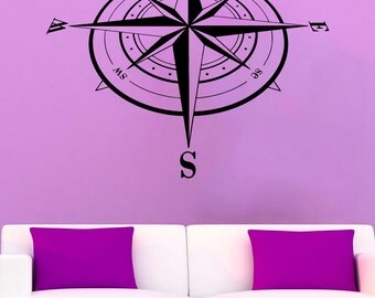 Compass wall decal | Etsy
