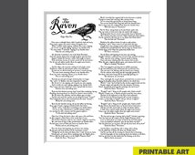 Unique the raven poem related items | Etsy