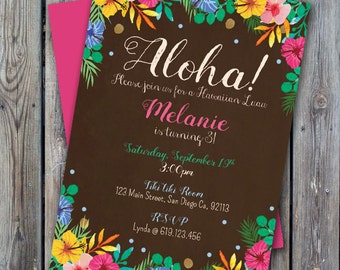 Hawaii theme invite | Etsy