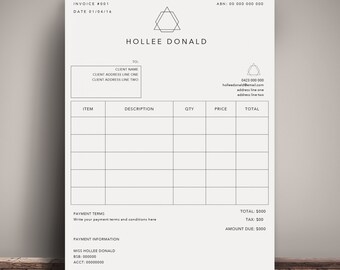 Photography Invoice template Invoice design by EmandCoDesign