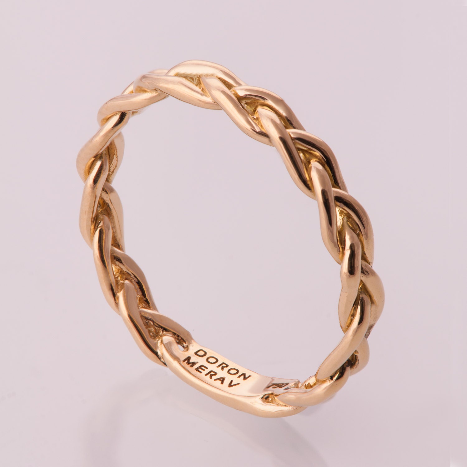 Braided Ring No.4 14K Gold Stackable Ring Wedding by doronmerav