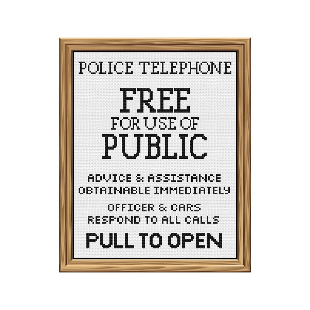 pattern: TARDIS Door Sign Doctor Who