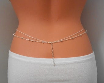 CZ Diamond Belly Chain Gold Belly Chain Belly by AzramDesigns